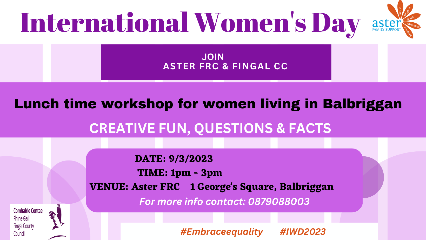 Aster FRC Lunchtime Workshop | Fingal County Council
